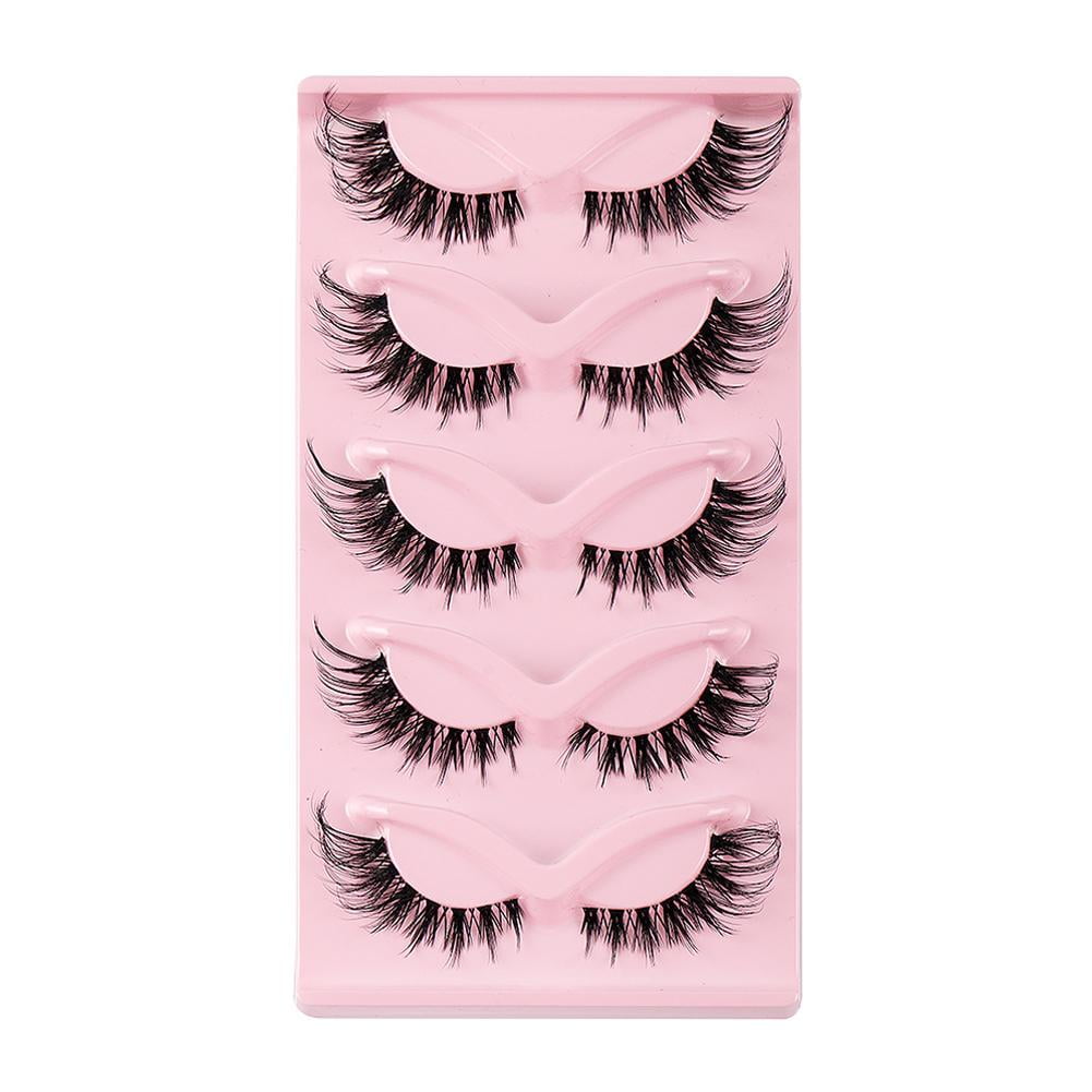 5 Pairs 3D False Eyelashes Wispy Cross Long Thick Soft Fake Eye Lashes ...