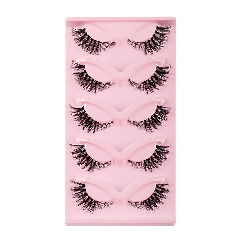 5 Pairs 3D False Eyelashes Wispy Cross Long Thick Soft Fake Eye Lashes ...