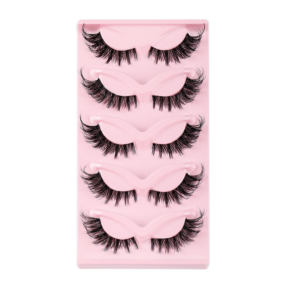 5 Pairs 3D False Eyelashes Wispy Cross Long Thick Soft Fake Eye Lashes ...