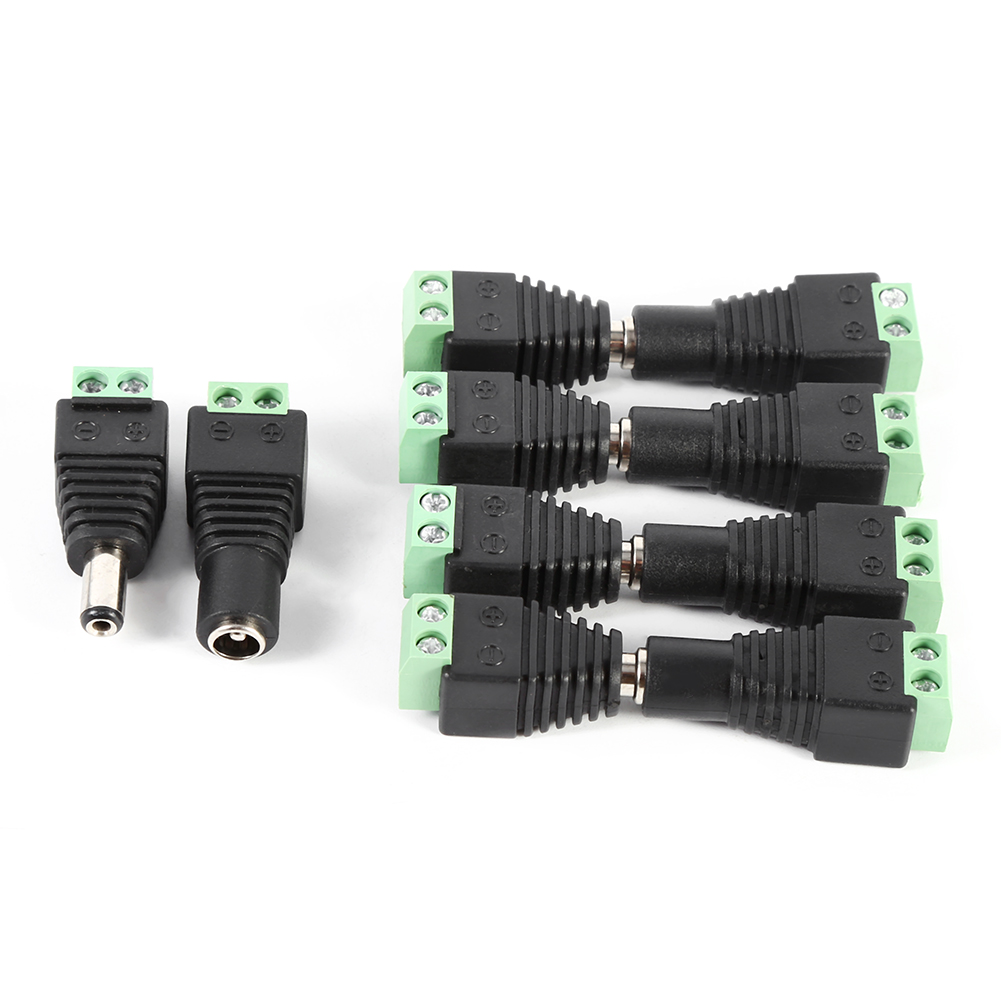 5 Pairs (5 Male + 5 Female) DC Power Jack Adapter Cables Plug ...