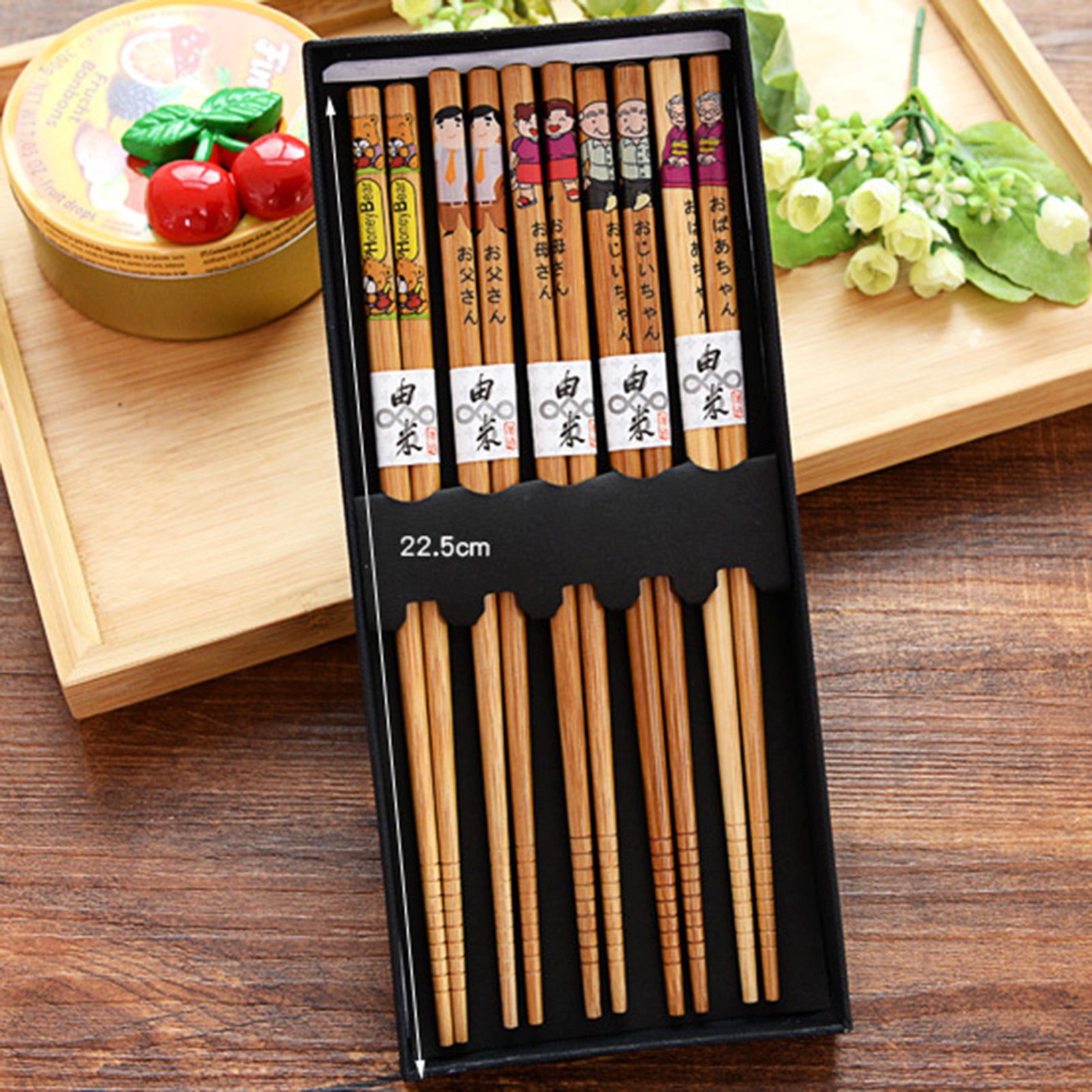 5 Pairs Anti-slip Chopsticks Burr-free Food Grade Good Grip Non-stick ...