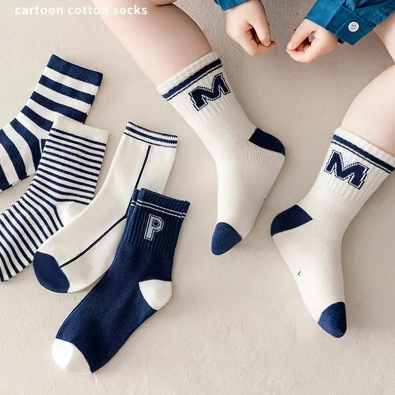 5 Pairs Autumn Fashion Kid Boys Sock for Kids Cute Baby Girl Boat Long ...