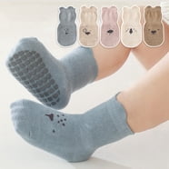 Kids Non Slip Socks Grip Ankle Sticky Toddler Socks 12 Pairs for 1-3/3 ...