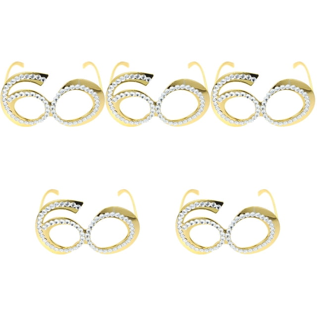 5 Pairs Birthday Glasses Ornament Dreses Age Glasses Acting Props ...