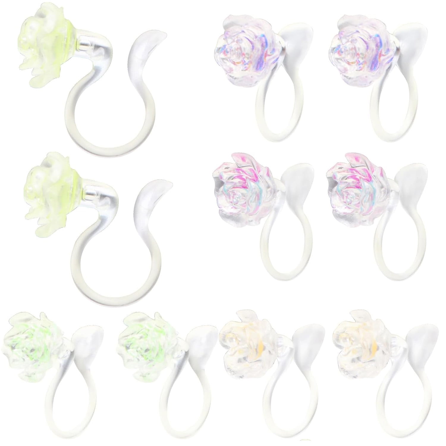 5 Pairs Camellia Clip-on Earring Converters Plastic Camellia Flower ...