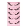 5 Pairs Cat Eye Faux Eyelashes, 3D Natural Fluffy Handmade Reusable ...