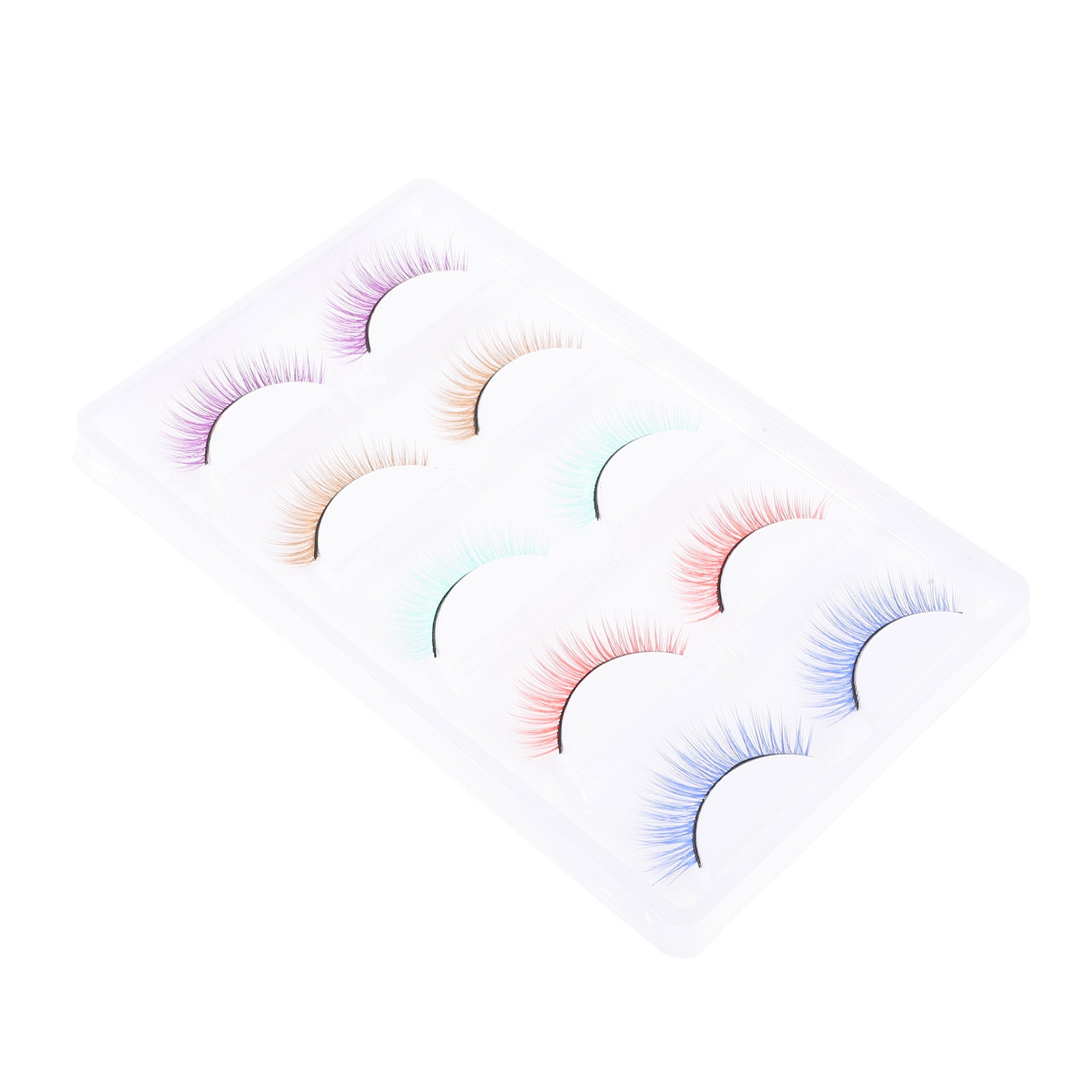 5 Pairs Colored False Eyelashes Fake Stage Cosmetic Artificial Fiber ...
