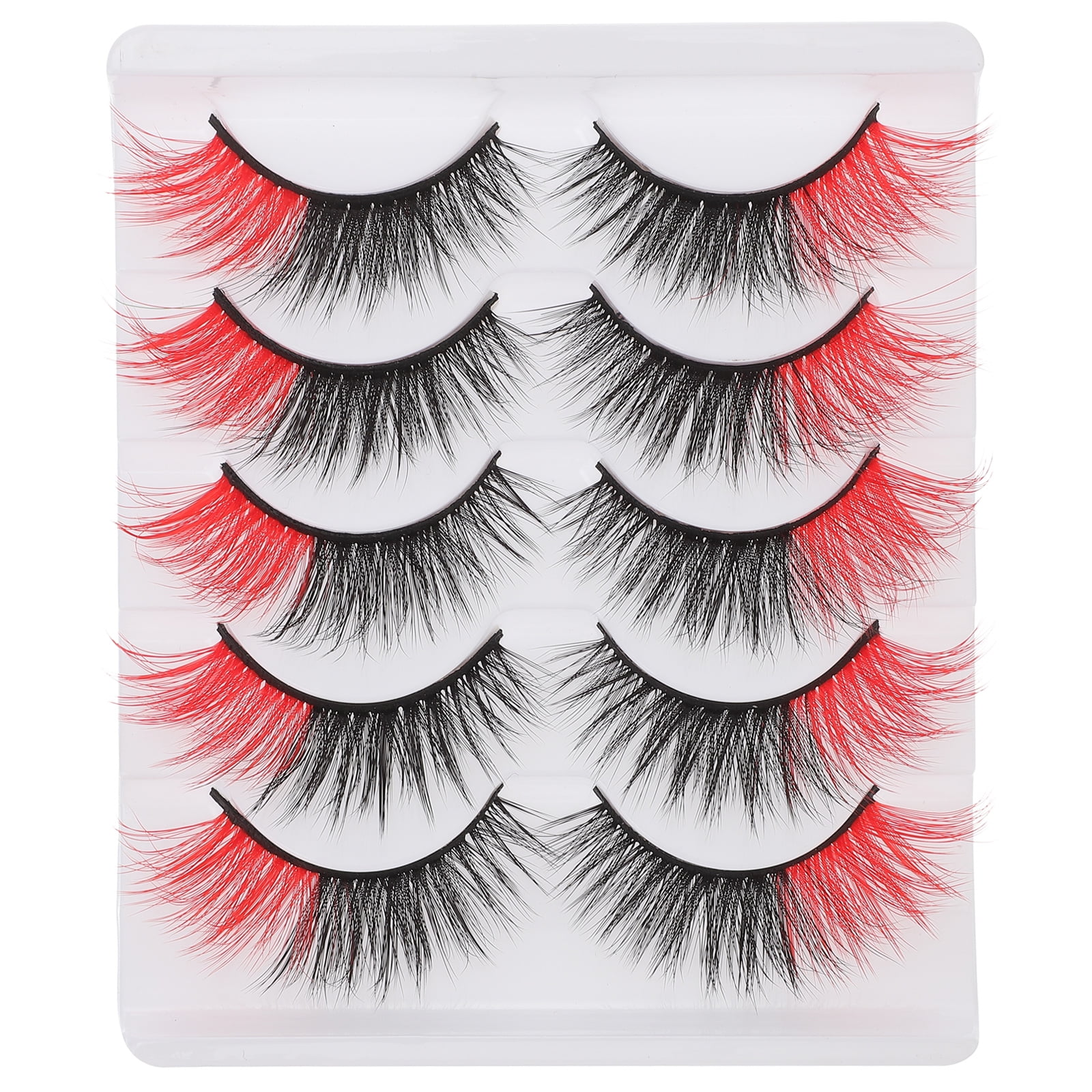 5 Pairs Colored Lashes, Natural Look Wispy Eyelashes 3D Colored Lashes ...