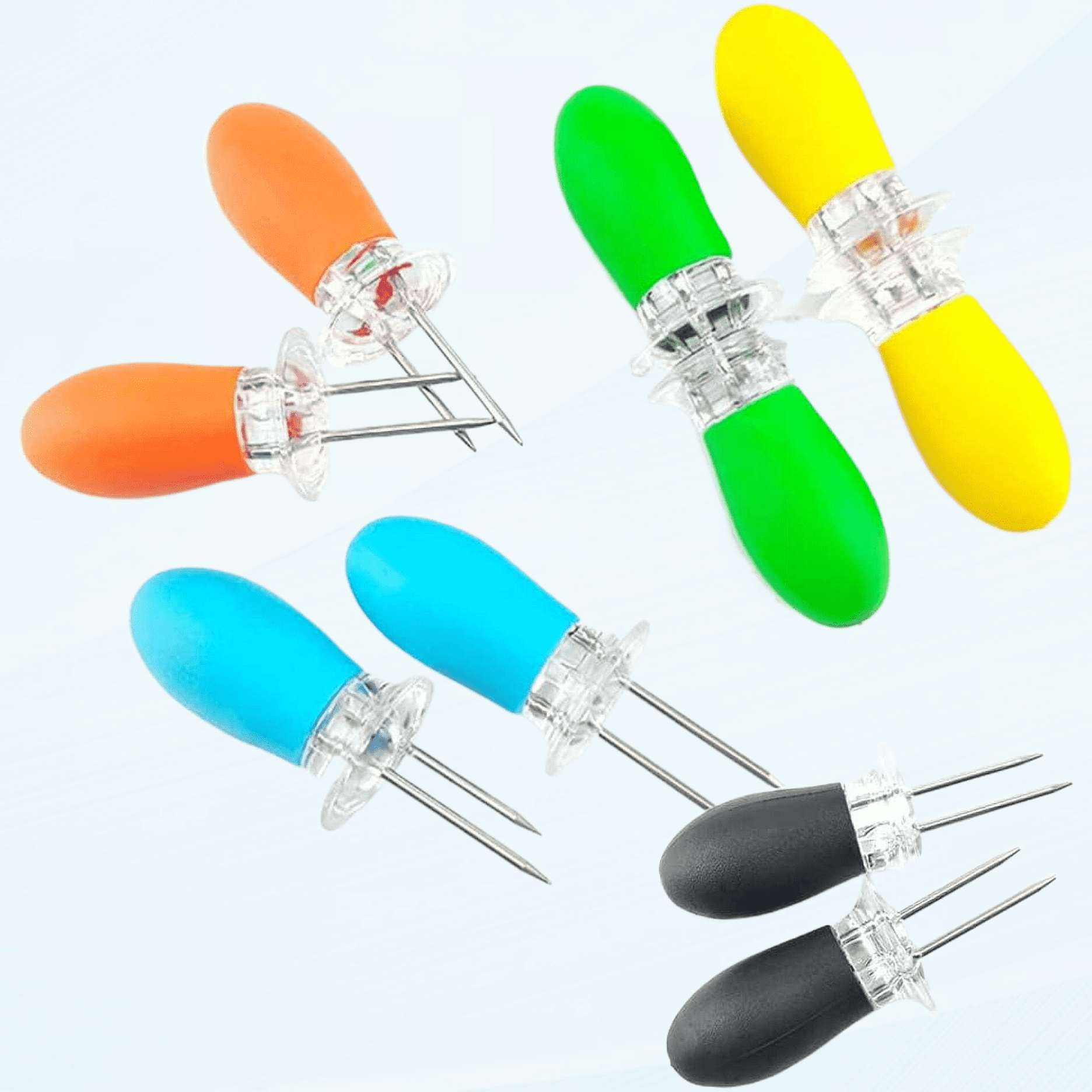 5 Pairs Corn Holders Corn on the Cob Skewers Stainless Steel Corn ...