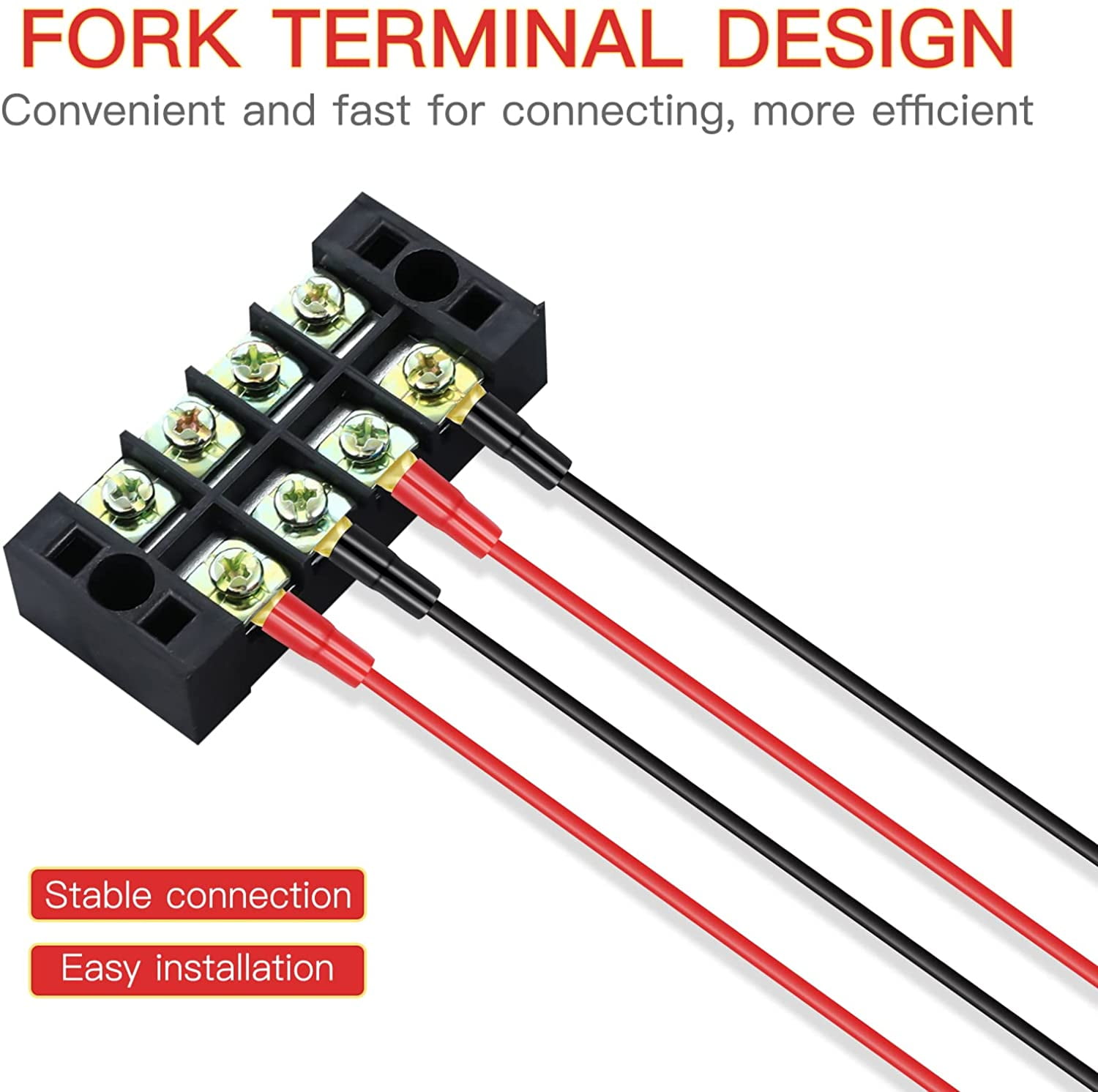 5 Pairs Crimp Connectors Terminal Block,Connectors Spade Fork ...