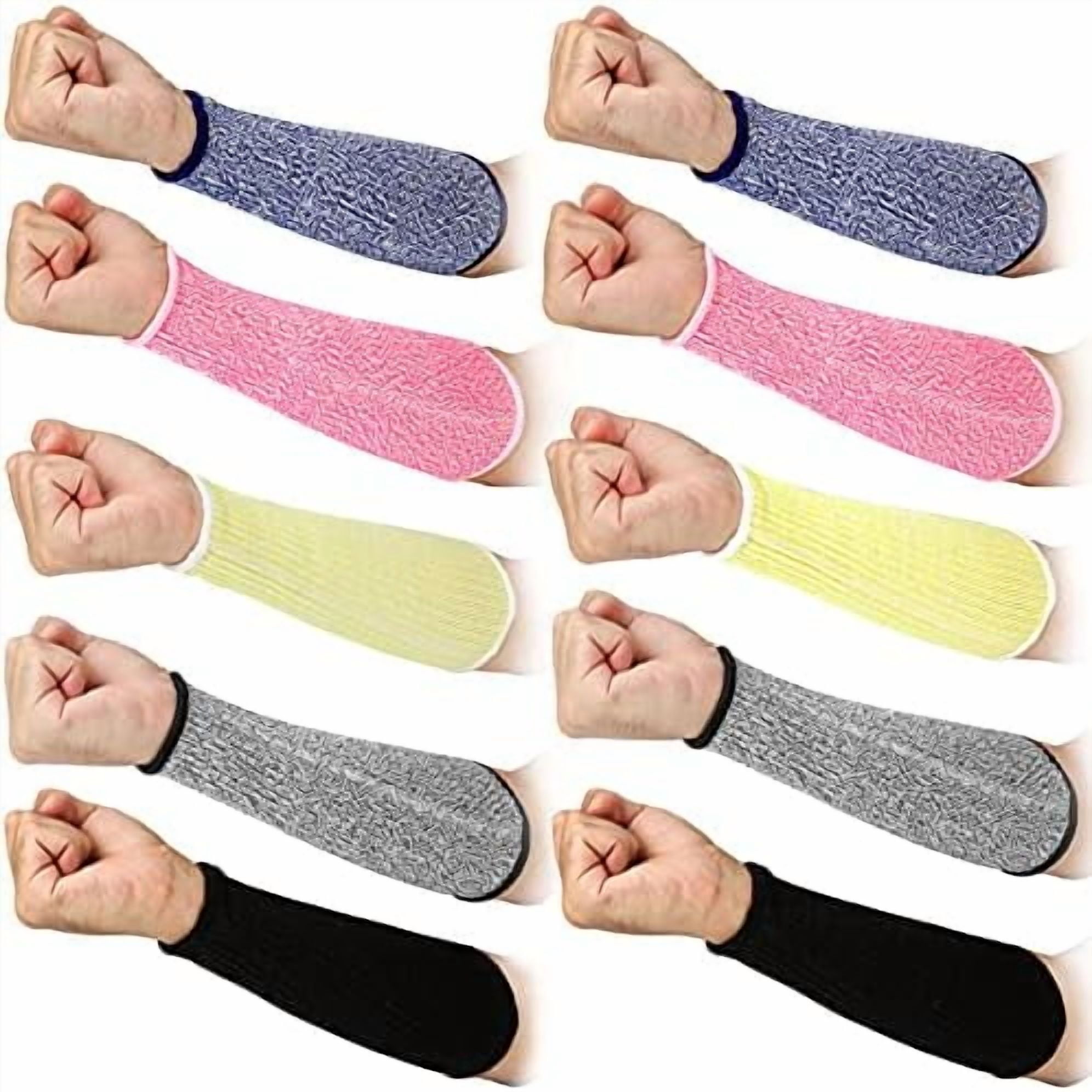 5 Pairs Cut Resistant Arm Sleeve Forearm Protection Sleeves Level 5 ...