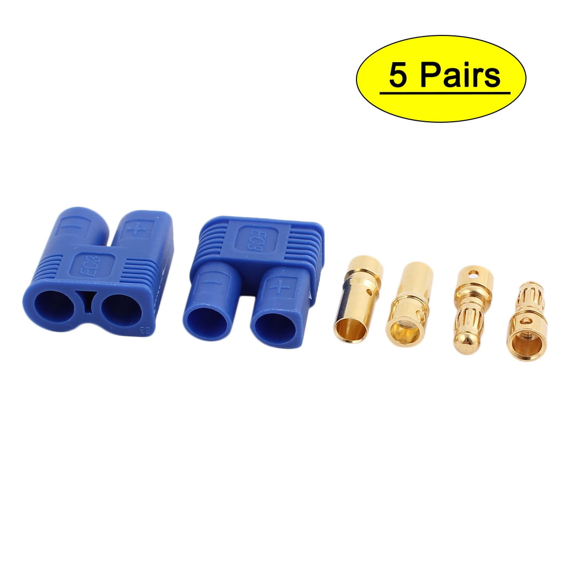 5 Pairs EC3 3mm Female Male Banana Connectors f RC ESC LIPO Battery ...