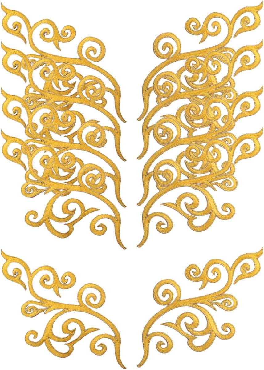 5 Pairs Embroidered Fancy Baroque Applique Swirl Iron on Patches Scroll ...