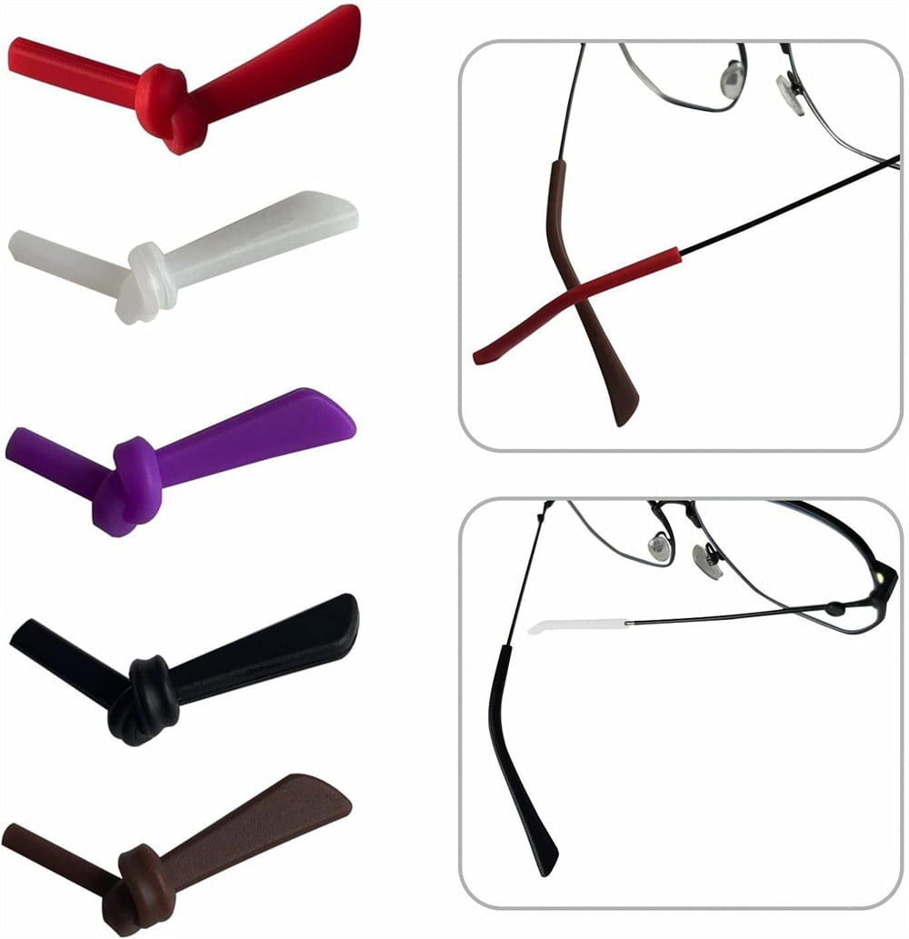 5 Pairs Eyeglass End Tips,Silicone Eyewear Tube Sleeve,Soft Replacement ...