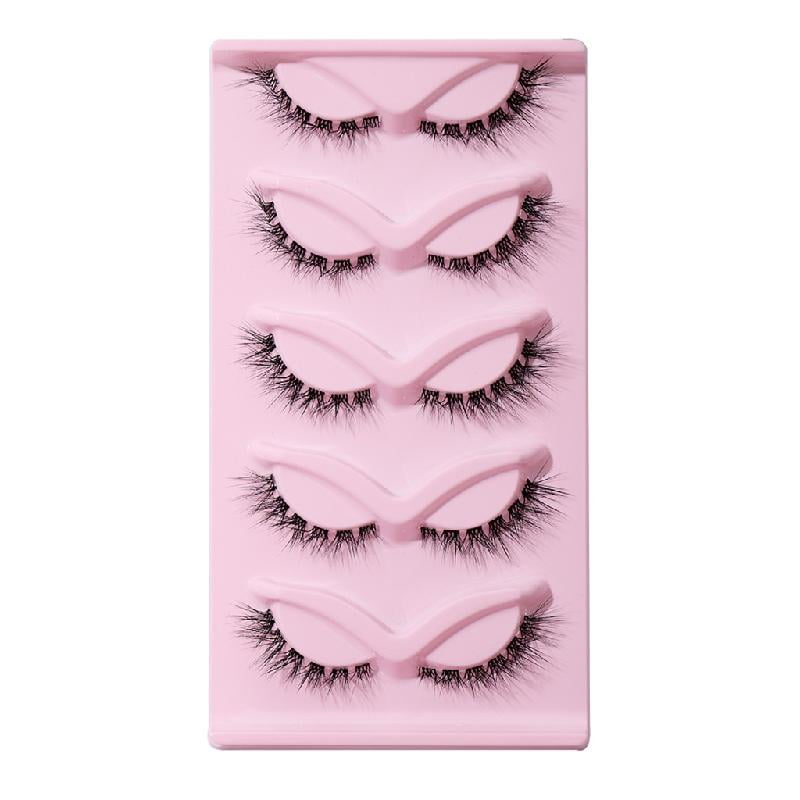 5 Pairs Eyelashes 3D Natural False Lashes Soft Lashes Wispy Curly ...