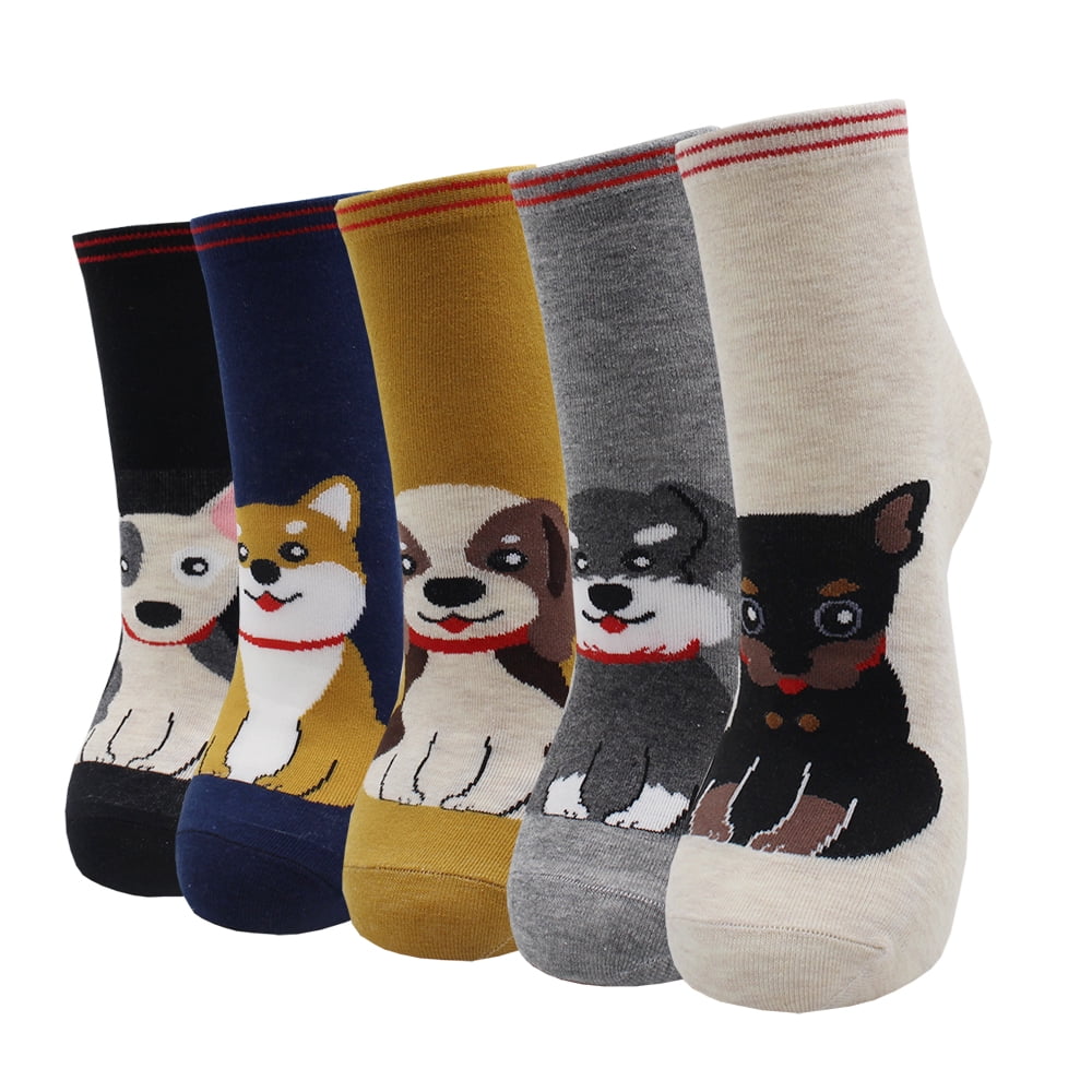 5 Pairs Fashion Colorful Kawaii Cute Cartoon Cotton Women Socks 5 pairs ...