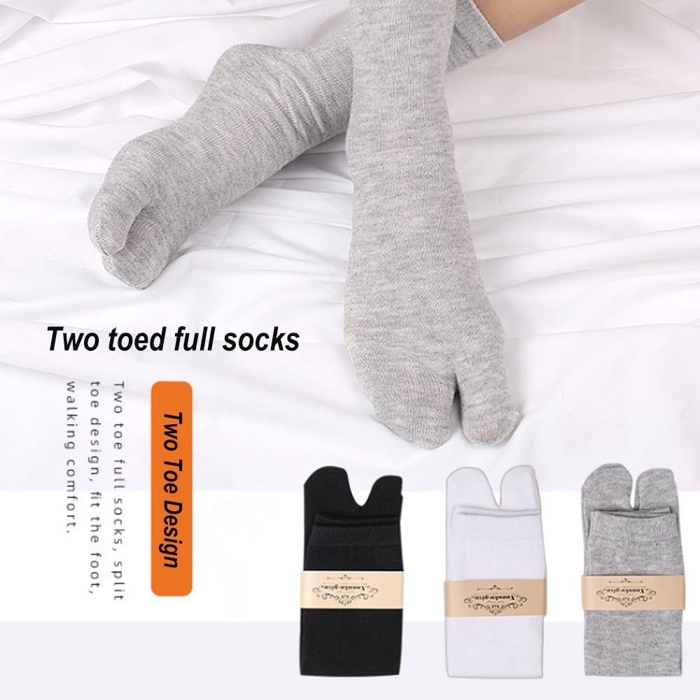 5 Pairs Fashion Japanese Style Tabi Toe Socks for Men Women Summer Fiber Two Finger Socks Kimono ...