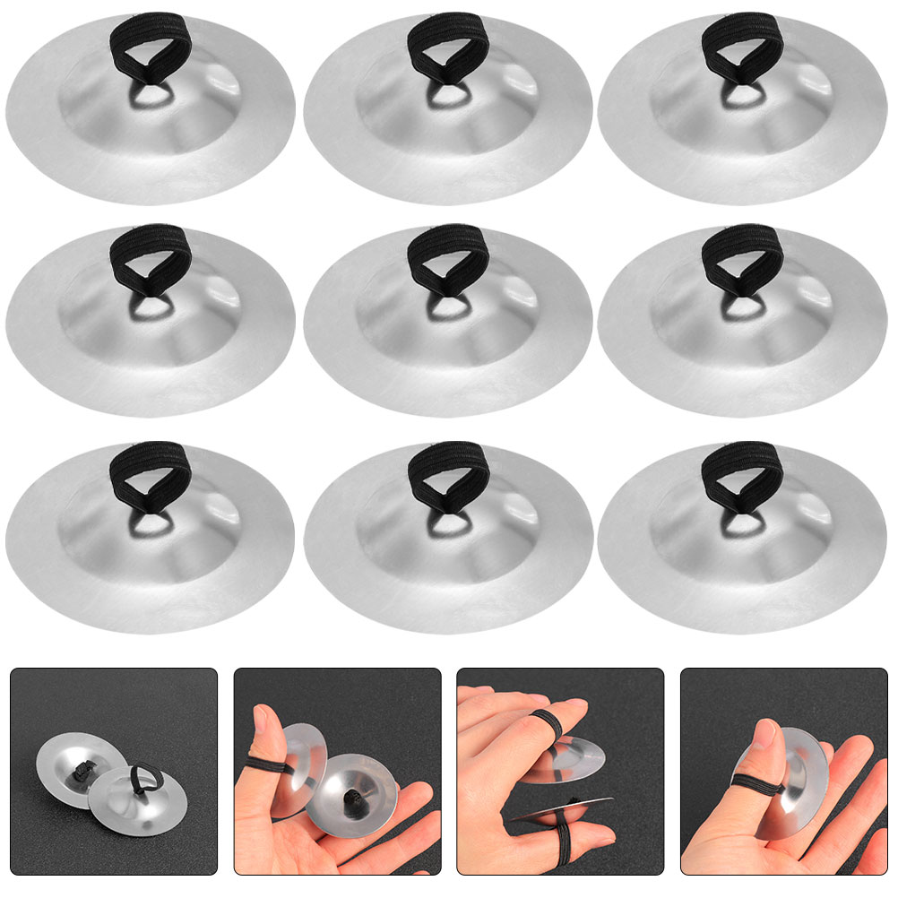 5 Pairs Finger Cymbals Small Percussion Instruments for Belly Dancing ...