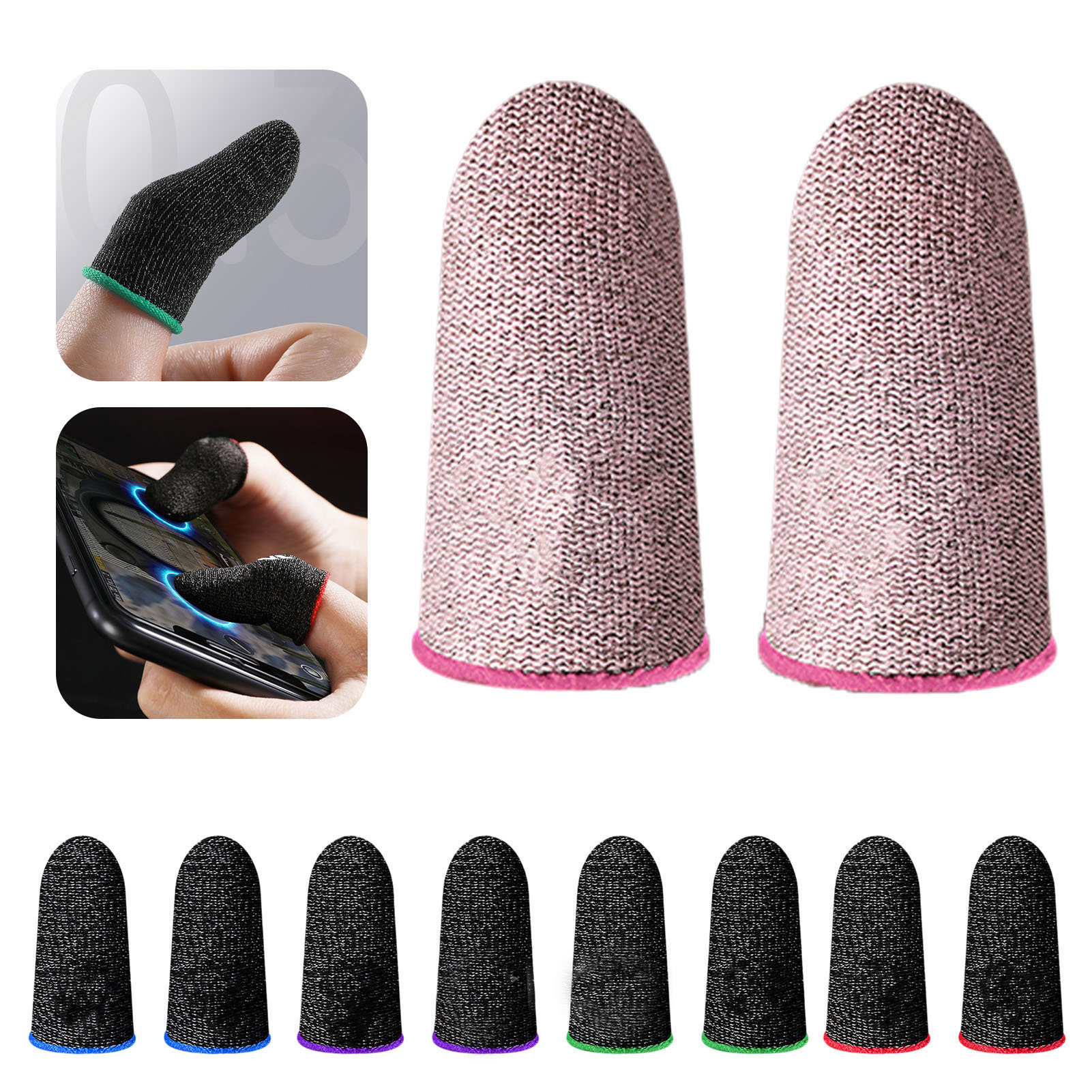 5 Pairs Finger Sleeves Mobile Gaming Finger Protector Ultra-High ...