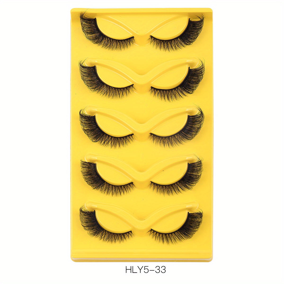 5 Pairs Fox Eye False Eyelashes Set, Natural Full Volume, Faux Mink Cat ...