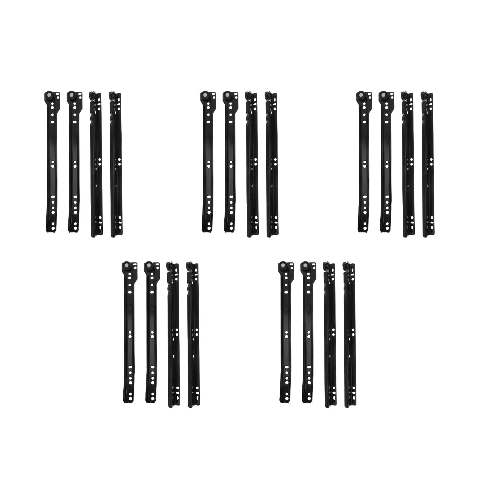 5 Pairs Full Extension Drawer Slides Side Mount, Black Rails Track ...