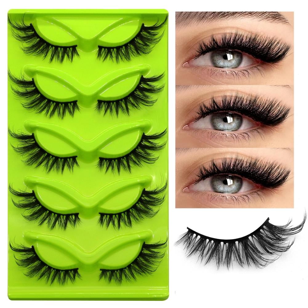 5 Pairs Handmade 3D Half False Eyelashes Natural Fluffy Reusable Small ...