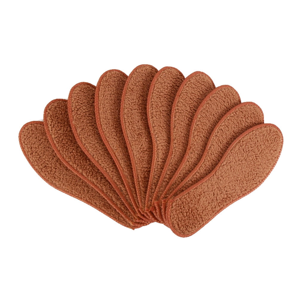 5 Pairs Imitation Alpaca Wool Insoles Brown Shoe Pads Men and Women ...