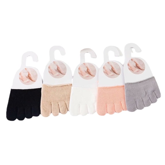 5 Pairs Invisible Toe Separator Cotton Half Socks Nonslip Forefoot Pads ...