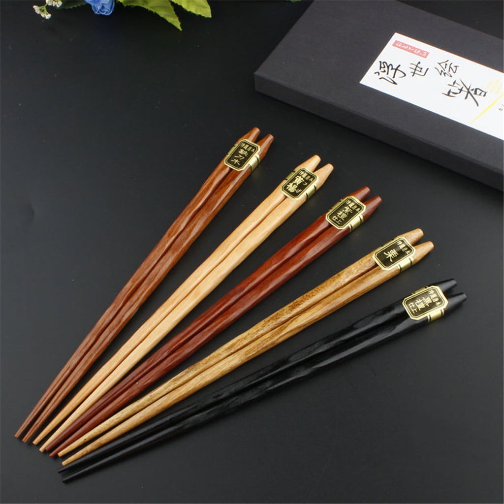 5 Pairs Japanese Reusable Chopsticks Natural Chopsticks Chinese Set ...