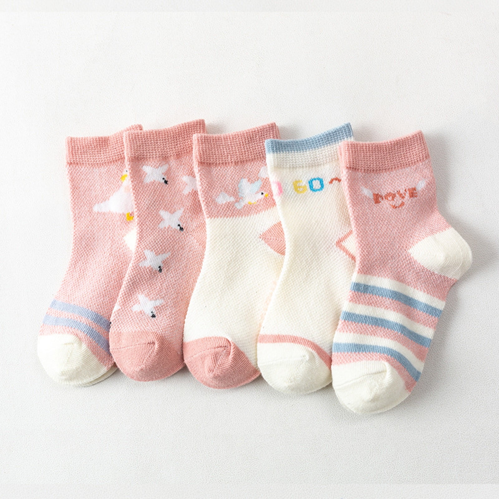 5 Pairs Kids Sock Cartoon Thin Breathable Summer Floor Socks Fashion ...