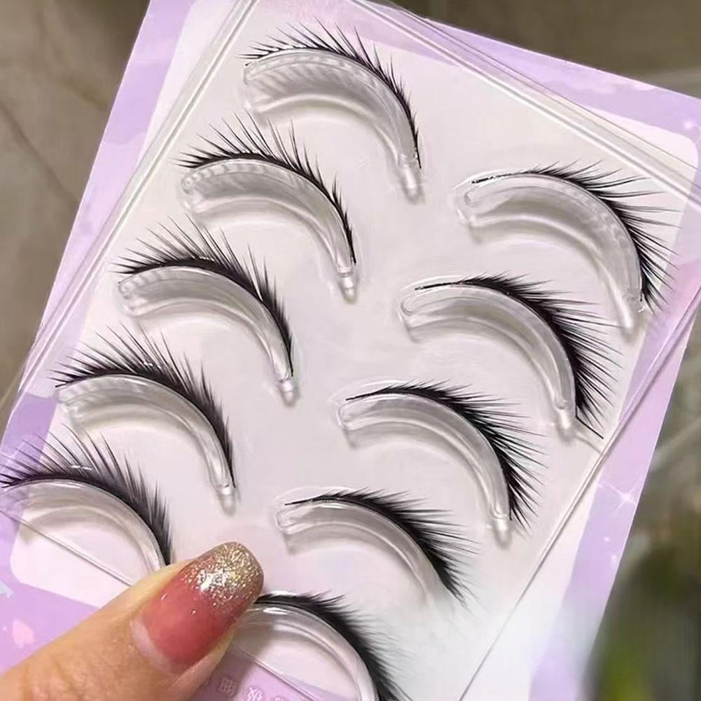 5 Pairs Korean Style False Eyelashes in Black with Natural Look for Eye ...