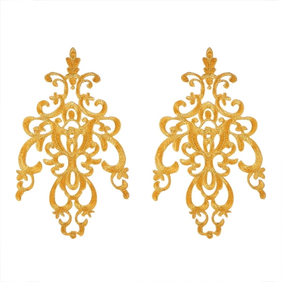 5 Pairs Lace Flower Embroidered Appliques Patches Sewing Fiber ...