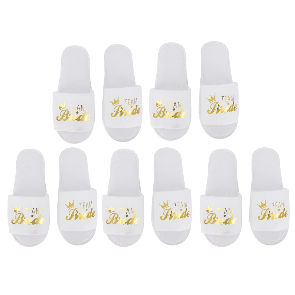 5 Pairs Letters Print Disposable Slippers for Wedding Party Photography ...