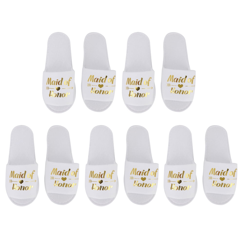 5 Pairs Letters Print Disposable Slippers for Wedding Party Photography ...