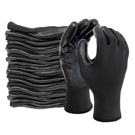 5 Pairs of Lightweight Cut Resistant Work Gloves with Sand Nitrile ...