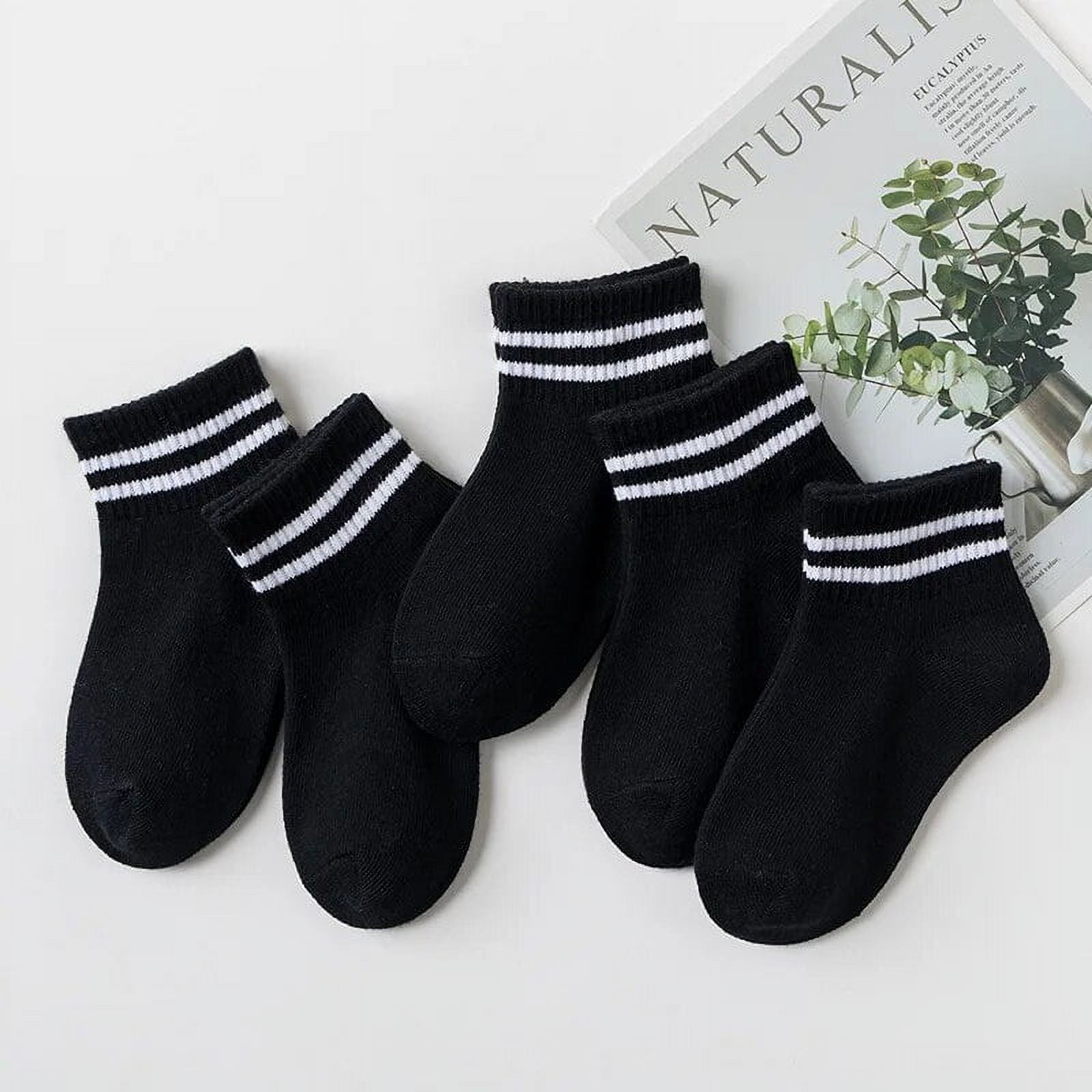 5 Pairs/Lot 2023 New Summer Children Socks Cotton Kids Fashion Black ...