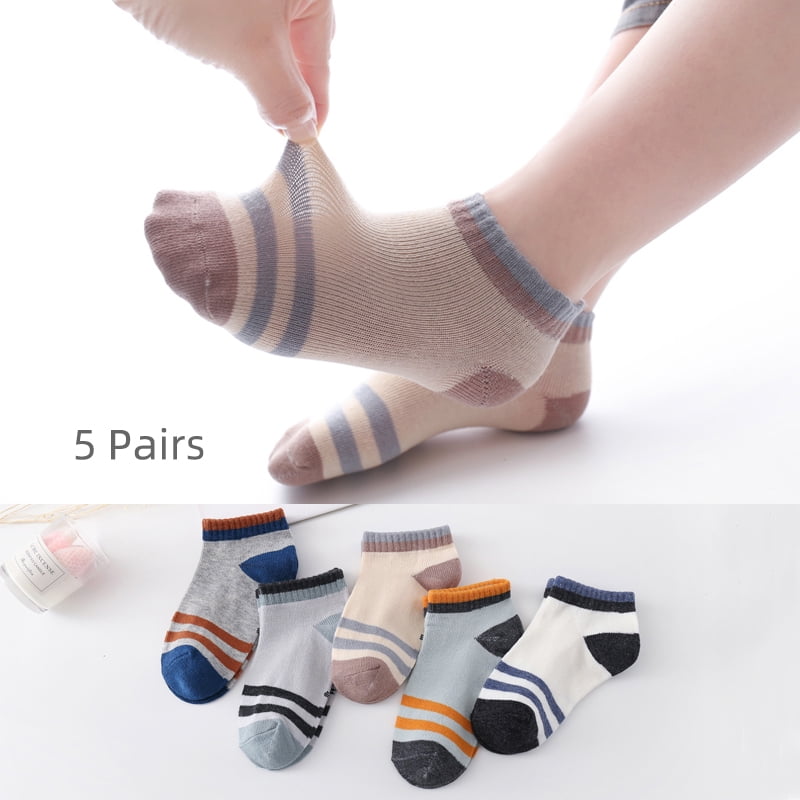 5 Pairs/Lot Boys Spring Summer Breathable Thin Socks for Children and ...