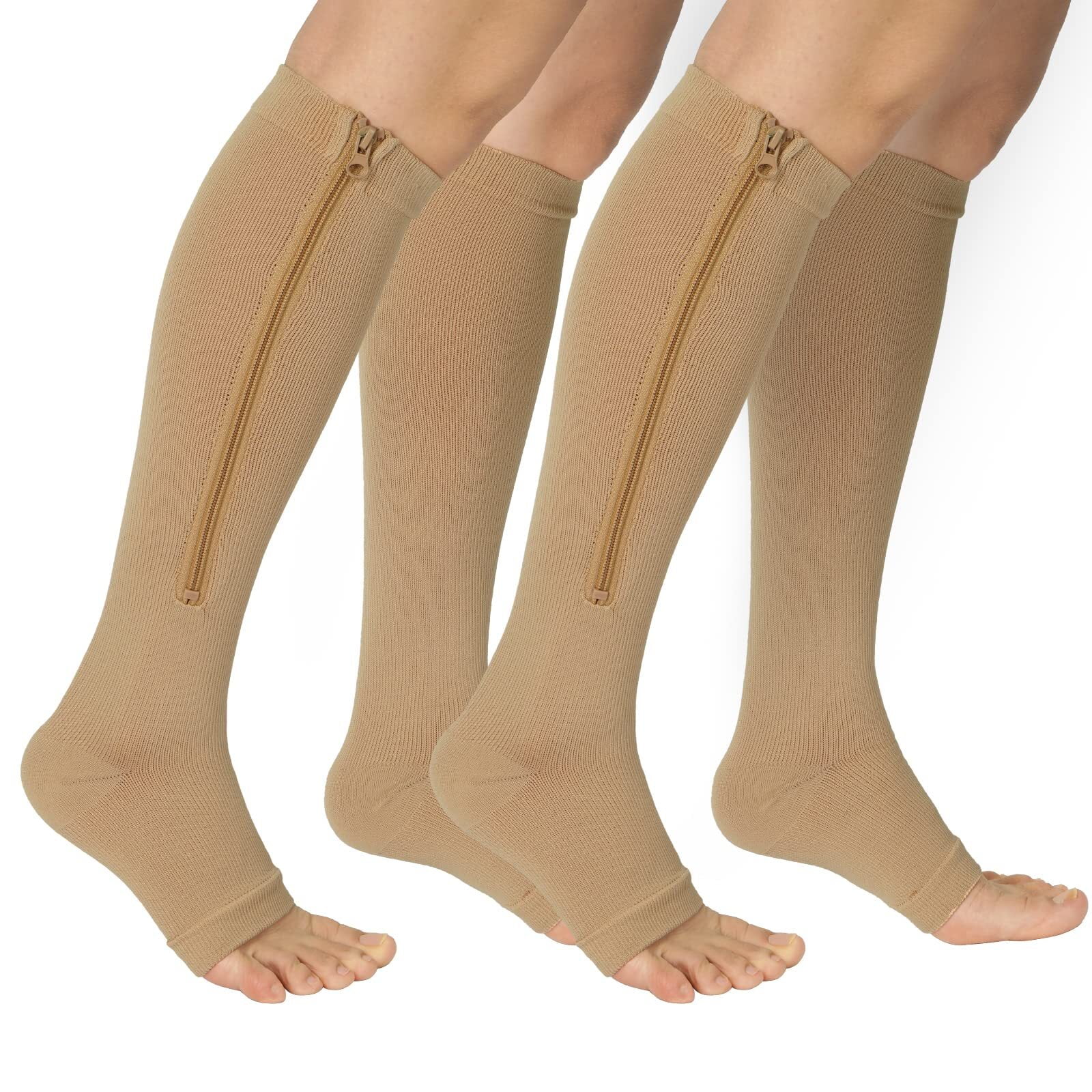 5 Pairs Medical Sport Compression Socks - 15-20mmhg Graduated Knee-High ...