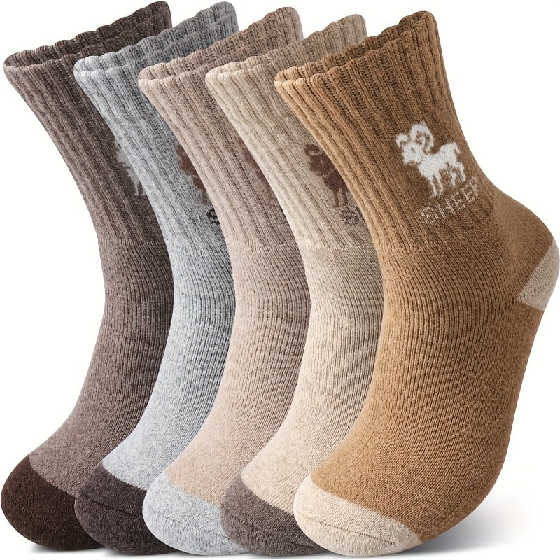 5 Pairs of Men'S Velvet Socks | Autumn And Winter Thickened Mid-Tube ...