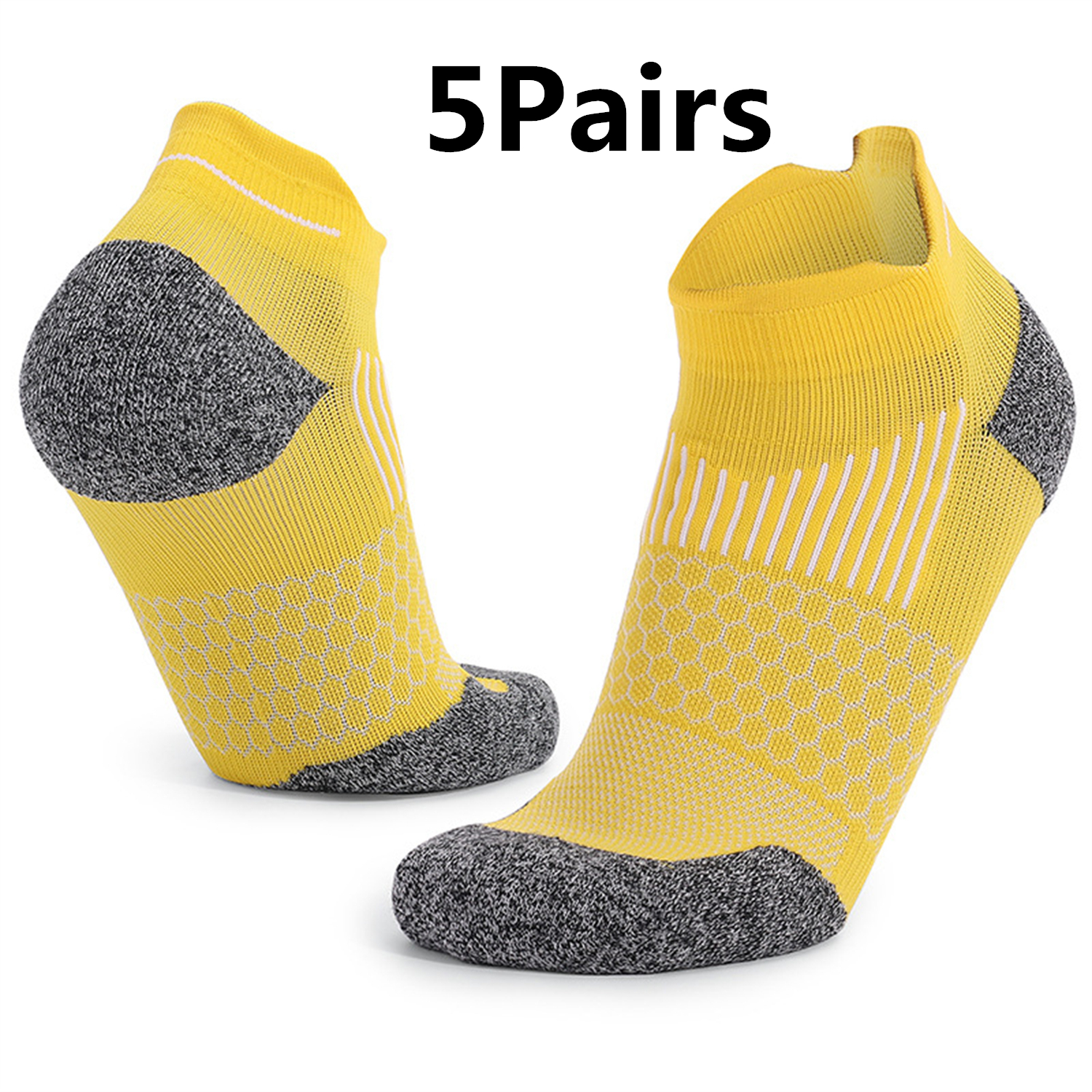 5 Pairs Mens No Show Socks Running Anckle Socks Men Cushioned Athletic ...