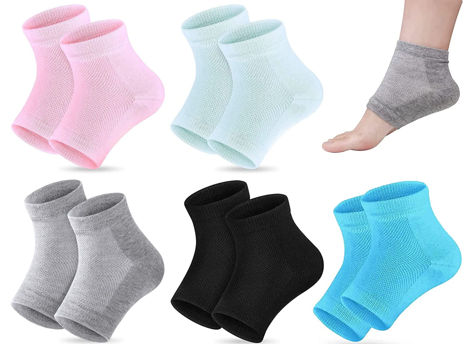 5 Pairs Moisturizing Socks Heel Socks for Dry Cracked Feet Cracked Gel ...