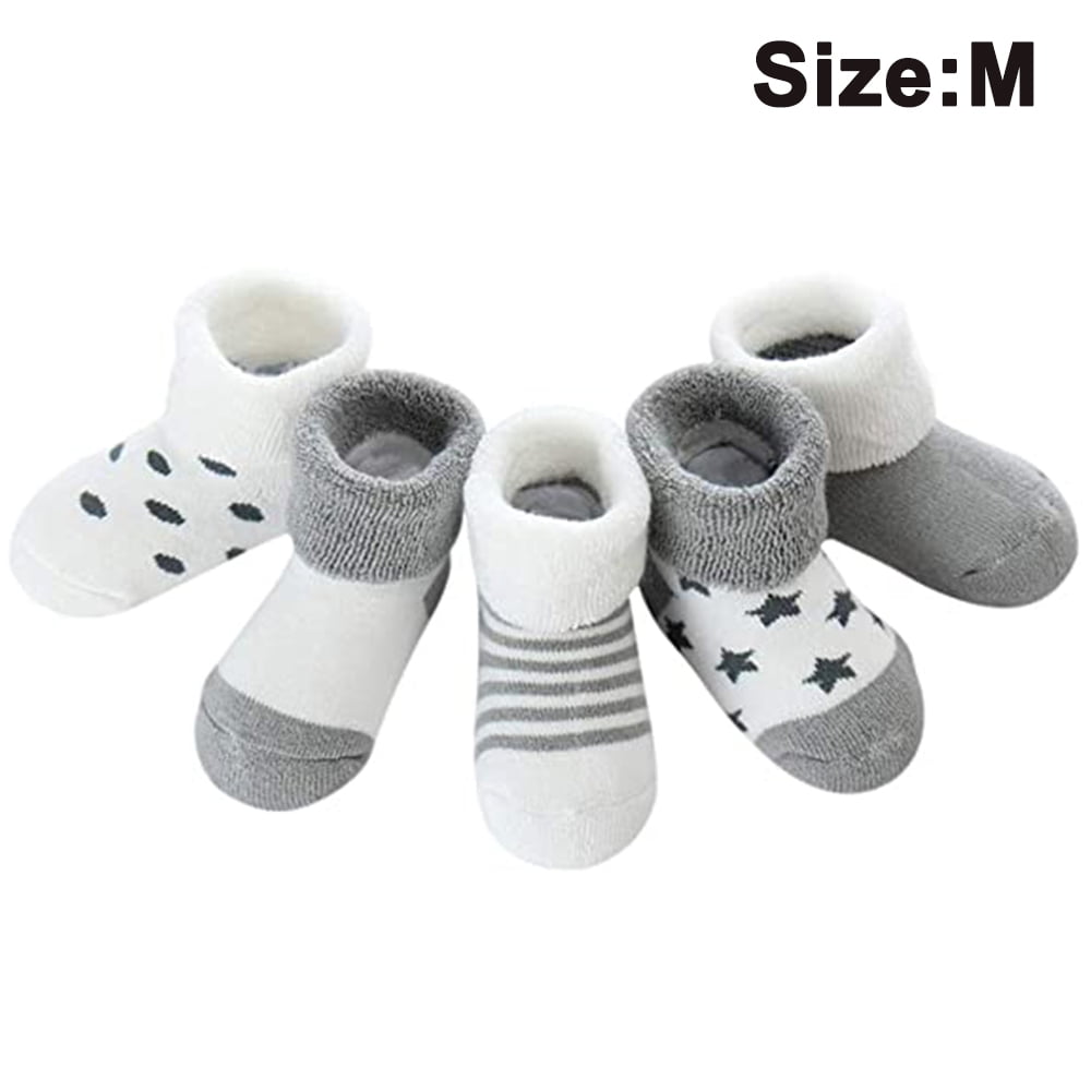 5 Pairs New Warm Baby Terry Socks, Baby Socks, Cartoon Baby Socks ...