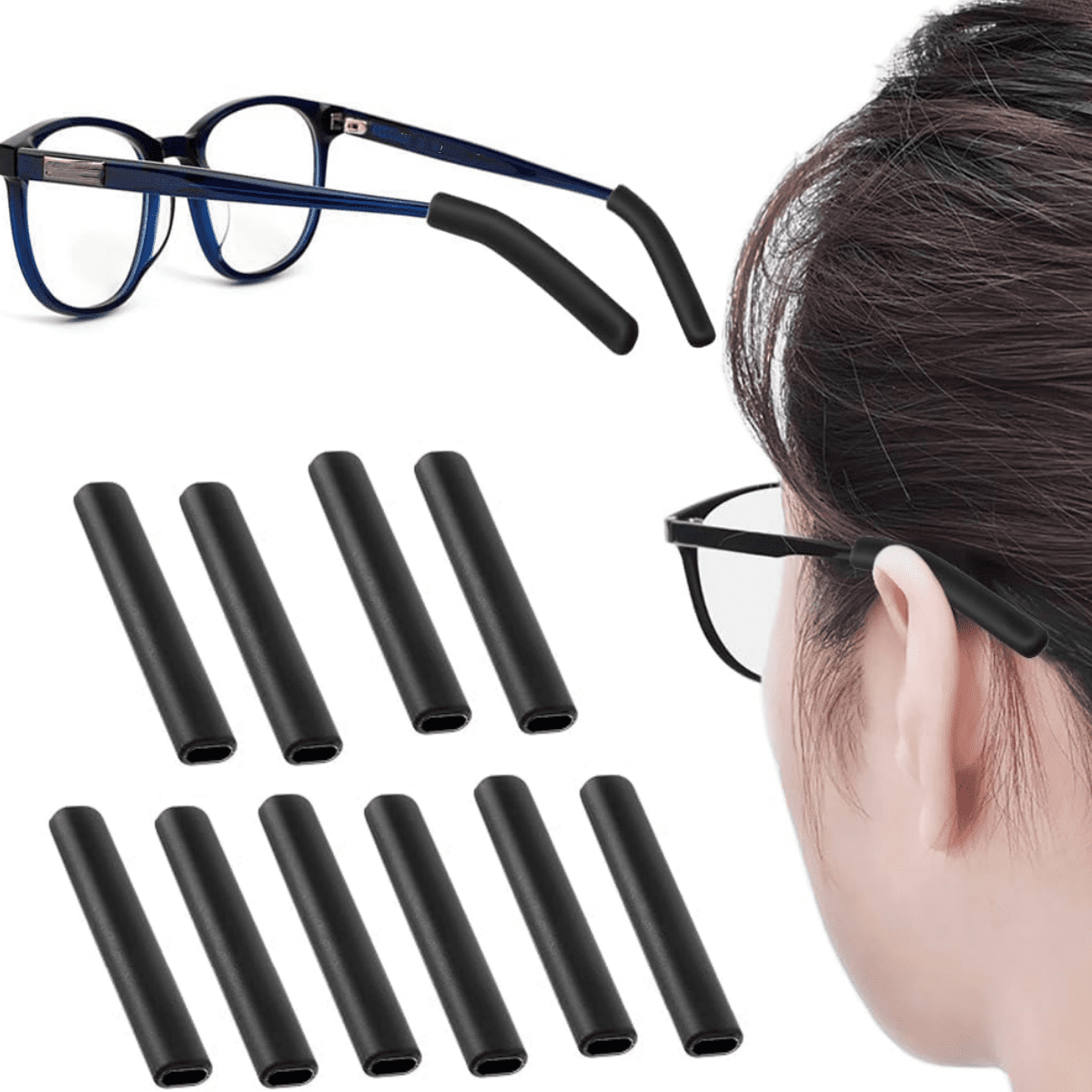 5 Pairs Non Slip Glasses Ear Grips,2.2x0.23In Silicone Eyeglass Ear ...