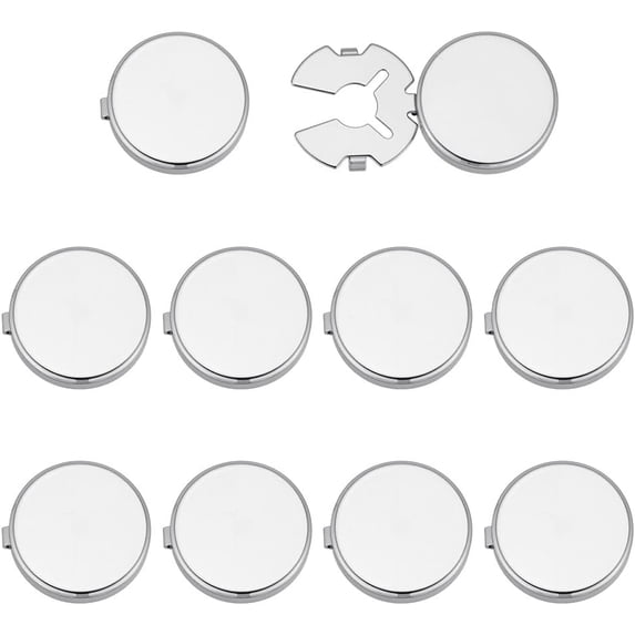 5 Pairs Platinum Brass Button Covers for Men's Shirts 18mm Clip-On ...