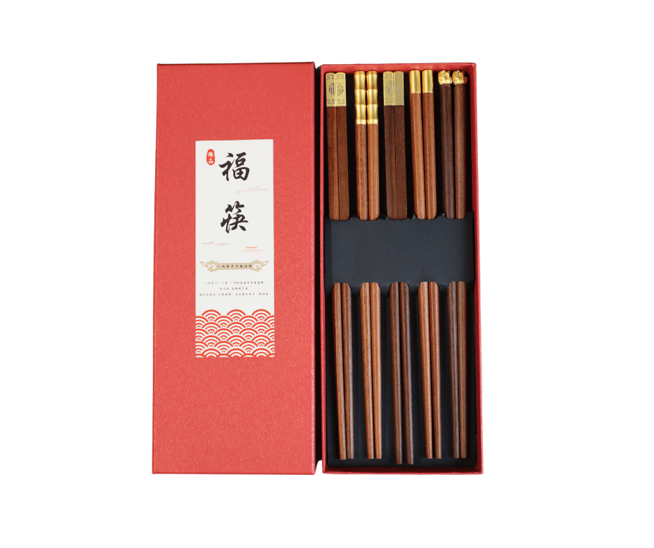 5 Pairs Red Happiness Chopsticks, Family gift, Restaurant Chop Sticks ...