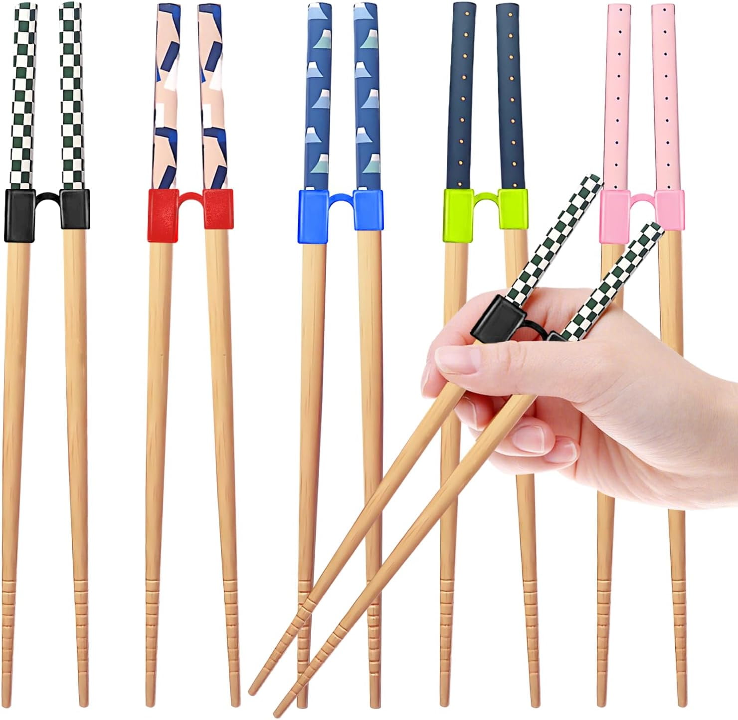 5 Pairs Reusable Adult Kid Training Chopsticks Trainers for Beginners ...