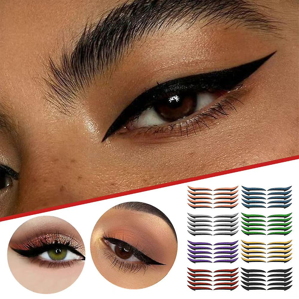 5 Pairs Reusable Eyeliner Stickers Glitter Eye Line Double Eyelid Patch ...