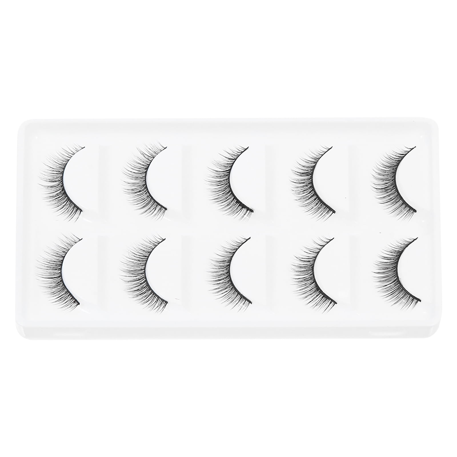 5 Pairs Short False Eyelashes Duo Glue Fluffy Brow Fake Black - Walmart.com