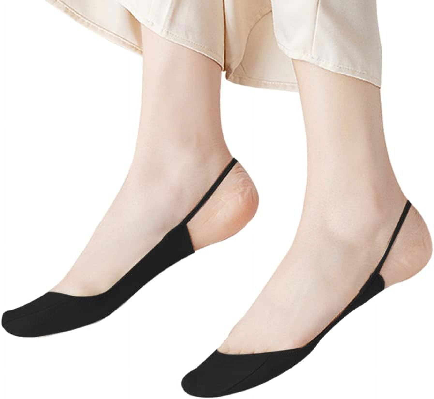 5 Pairs Sling Liner Socks, Women'S Ultra Low Cut No Show Half Liner ...