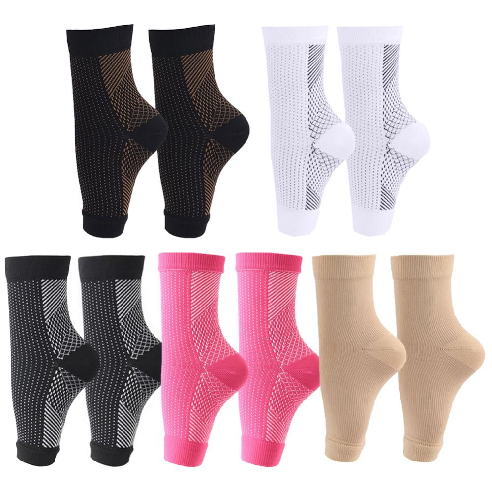 5 Pairs Neuropathy Socks Ankle Compression Sleeve for Men/Women ...